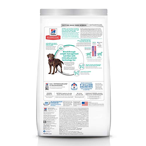 Hill's Science Diet Adult Perfect Weight for Weight Management, Large Breed Dry Dog Food, Chicken Recipe, 28.5 lb. Bag