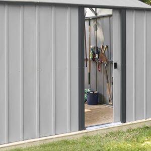 Arrow Shed 14' x 31' Murryhill Garage Galvanized Steel Extra Tall Walls Prefabricated Shed Storage Building, 14' x 31', Flute Gray