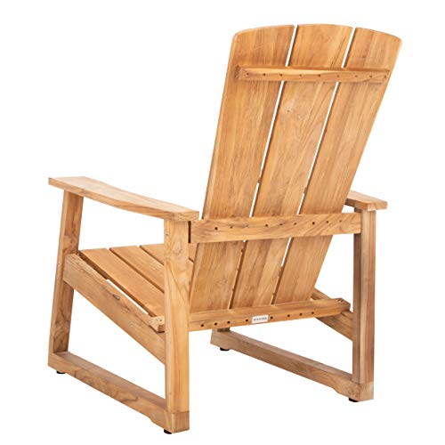 SAFAVIEH Couture Patio San Juan Natural Brazilian Teak Wood Outdoor Adirondack Chair