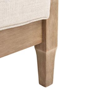 SAFAVIEH Couture Patio Martinique Natural and White Wood Outdoor Arm Chair