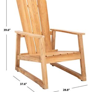 SAFAVIEH Couture Patio San Juan Natural Brazilian Teak Wood Outdoor Adirondack Chair