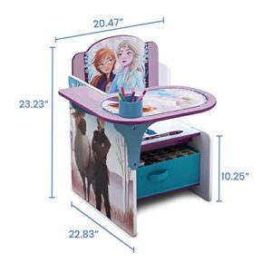 Delta Children Chair Desk with Storage Bin, Disney Frozen II Cup Holders|Arm Rest, Engineered Wood