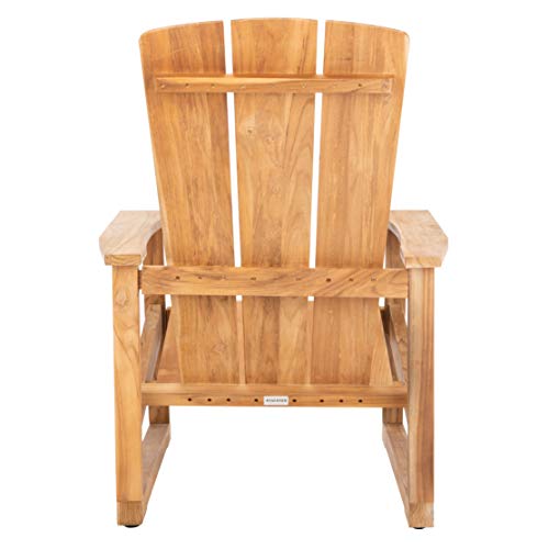 SAFAVIEH Couture Patio San Juan Natural Brazilian Teak Wood Outdoor Adirondack Chair