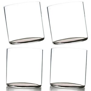 amehla ultra thin cocktail glasses 12-ounce double old fashioned whiskey glasses - minimalist h20 water drinking glass - (4)