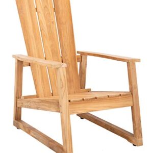 SAFAVIEH Couture Patio San Juan Natural Brazilian Teak Wood Outdoor Adirondack Chair