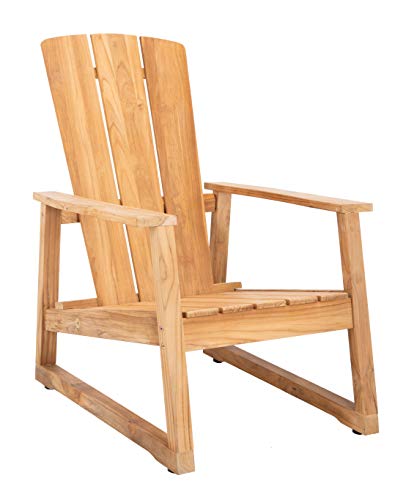 SAFAVIEH Couture Patio San Juan Natural Brazilian Teak Wood Outdoor Adirondack Chair