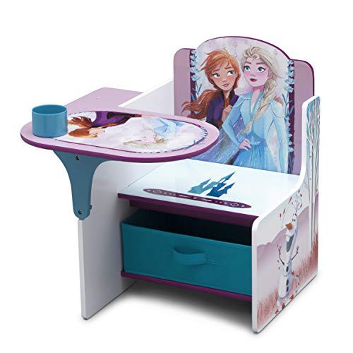 Delta Children Chair Desk with Storage Bin, Disney Frozen II Cup Holders|Arm Rest, Engineered Wood