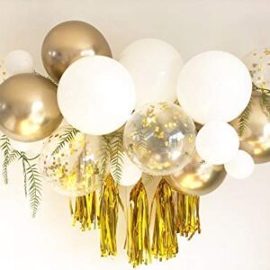 50pcs Gold Chrome Balloons 14 Inch Metallic Latex Balloons for Party, Wedding, Birthday & Bridal