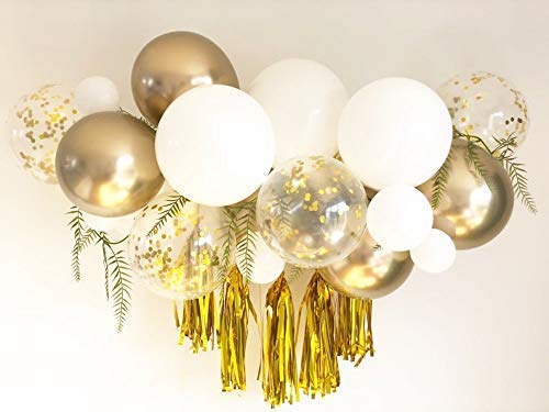 50pcs Gold Chrome Balloons 14 Inch Metallic Latex Balloons for Party, Wedding, Birthday & Bridal