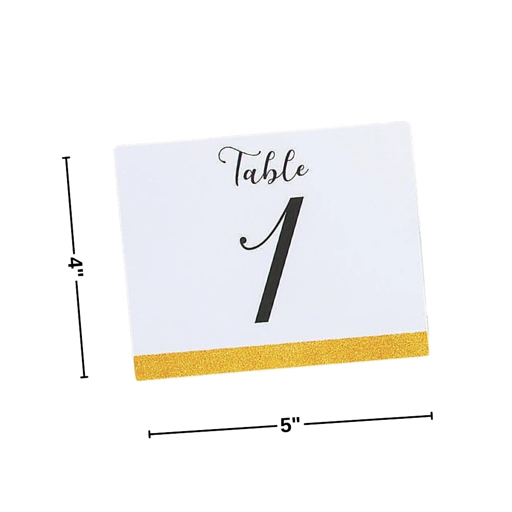 Fun Express Glitter Trim Table Numbers - Elegant Party Supplies Weddings Events & Celebrations - Perfect for Reception Tables Banquets & Special Occasions - Sparkling Touch to Event Decor - 25 Pieces