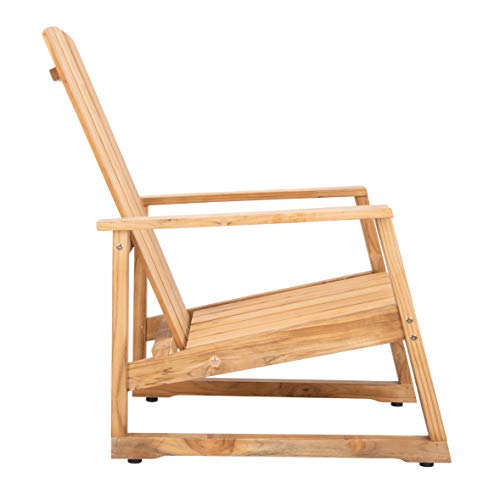 SAFAVIEH Couture Patio San Juan Natural Brazilian Teak Wood Outdoor Adirondack Chair