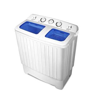 casart portable mini compact twin tub washing machine 17.6lbs washer spain spinner portable washing machine, blue+ white