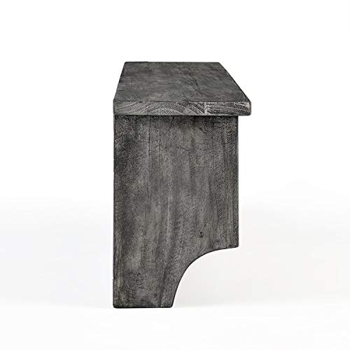 Sonoma 48" Metal and Reclaimed Wood Entryway Coat Hook with Storage Cubbies, Slate Gray