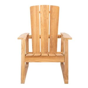 SAFAVIEH Couture Patio San Juan Natural Brazilian Teak Wood Outdoor Adirondack Chair