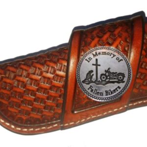 Custom Nocona Weave Fallen Bikers Side Draw Knife Sheath right side