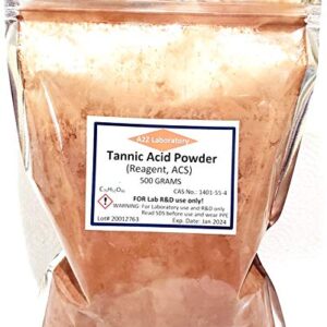 Tannic Acid Powder/Crystals/Reagent ACS/High Purity / 500 Grams/USA Made/Same Day Ship