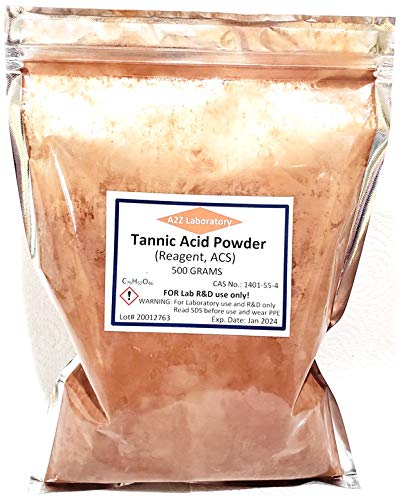 Tannic Acid Powder/Crystals/Reagent ACS/High Purity / 500 Grams/USA Made/Same Day Ship