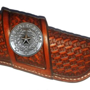 Custom Nocona Weave Texas Seal Side Draw Knife Sheath right side