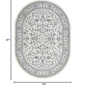 Cream Modern Oval 5x7 Area Rug 5x7 - Indoor Area Rugs for Living Room - Dining Room Rug - Bedroom Rug - Kitchen Rug - Entryway Rug Contemporary Carpet - Alfombras para Salas Modernas