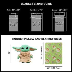 Northwest Star Wars - The Mandalorian Character Hugger Pillow & Fleece Throw Blanket Set, 40" x 50", The Child