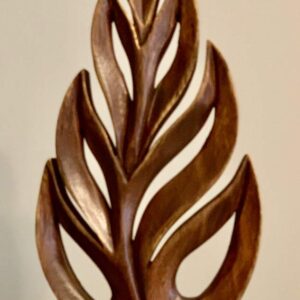 Decozen Handcrafted Solid Wood Leaf Sculpture from Daughter, Son, Husband - Ideal for Home, Mantel, Fireplace, and Foyer Decor - Tabletop Accent