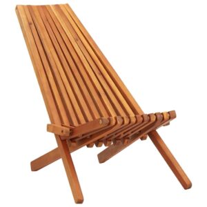 vidaXL Acacia Wood Folding Patio Lounge Chairs (Set of 2) - Weather-Resistant, Ergonomic & Easy to Store; Perfect for Indoor & Outdoor Use