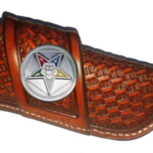 Custom Nocona Weave Eastern StarSide Draw Knife Sheath left side