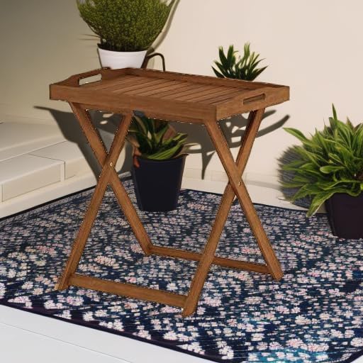 Furinno FG19557 Tioman Outdoor Hardwood Tray Table Large, Natural