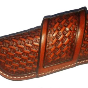 Custom Nocona Weave Longhorn Star Side Draw Knife Sheath left side