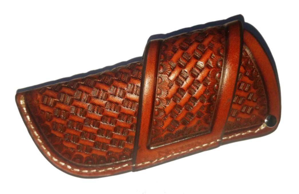 Custom Nocona Weave Longhorn Star Side Draw Knife Sheath left side