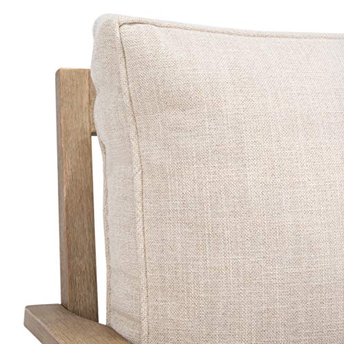 SAFAVIEH Couture Patio Martinique Natural and White Wood Outdoor Arm Chair