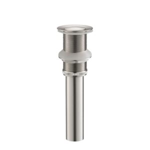 kibi bathroom sink pop up drain without overflow (small cover) | lavatory vanity drain stopper (brushed nickel) (kpw101)