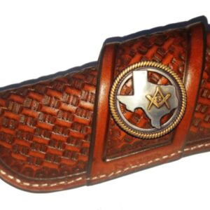 Custom Nocona Weave Texas Mason Side Draw Knife Sheath right side