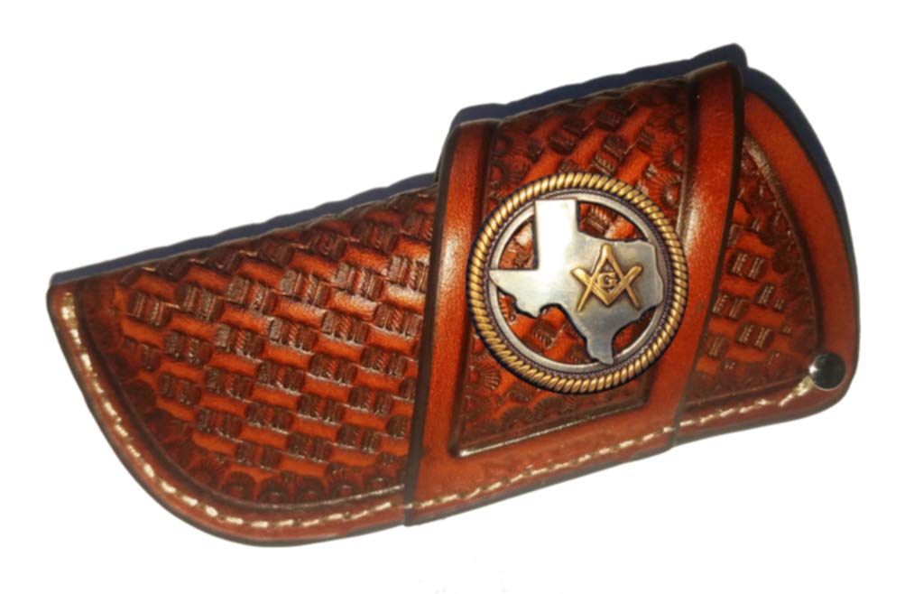 Custom Nocona Weave Texas Mason Side Draw Knife Sheath right side