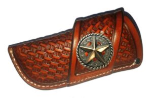 custom nocona weave fancy rope star side draw knife sheath right side