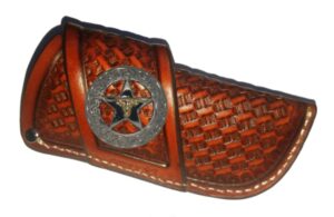 custom nocona weave longhorn star side draw knife sheath left side