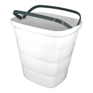 Glad Metro Plastic Waste Bin – 14L, Rectangle with Bag Ring, White