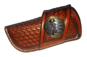 genuine texas brand custom nocona weave fallen soldiers side draw knife sheath right side