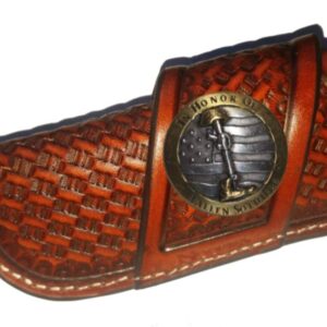 GENUINE TEXAS BRAND Custom Nocona Weave Fallen Soldiers Side Draw Knife Sheath right side