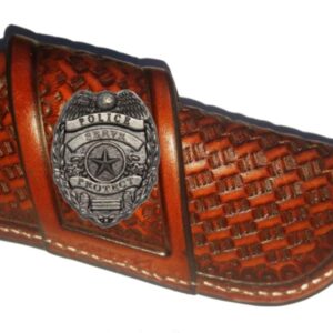 Custom Nocona Weave Police Side Draw Knife Sheath left side