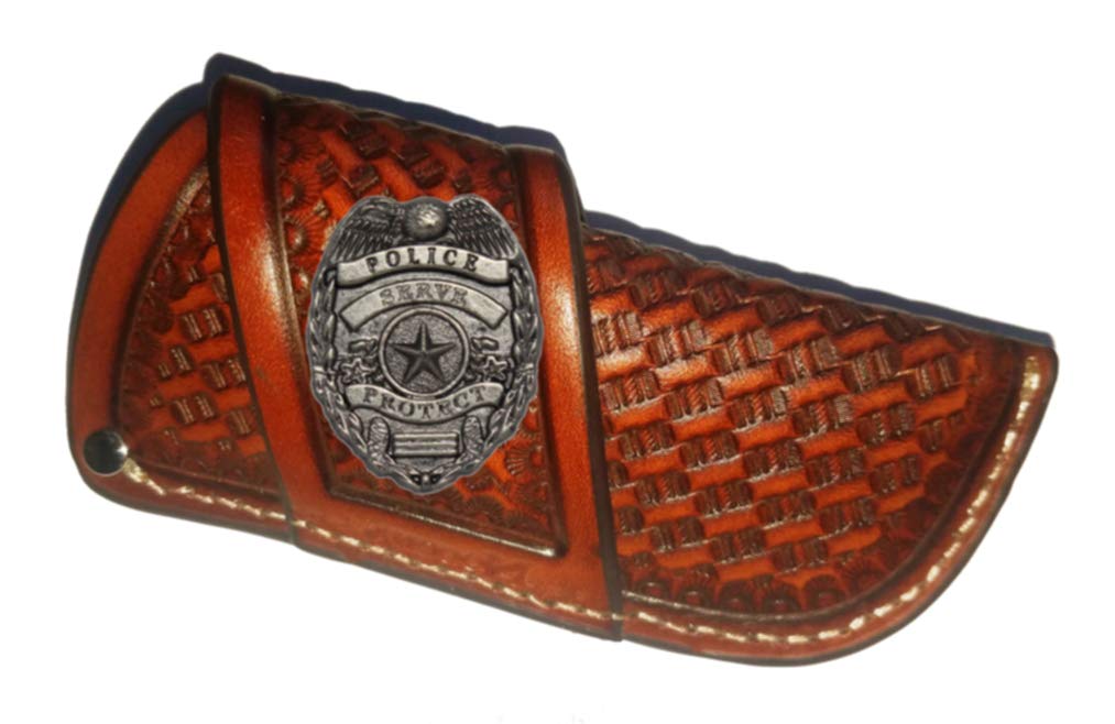 Custom Nocona Weave Police Side Draw Knife Sheath left side