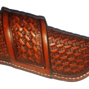 Custom Nocona Weave Texas Mason Side Draw Knife Sheath right side