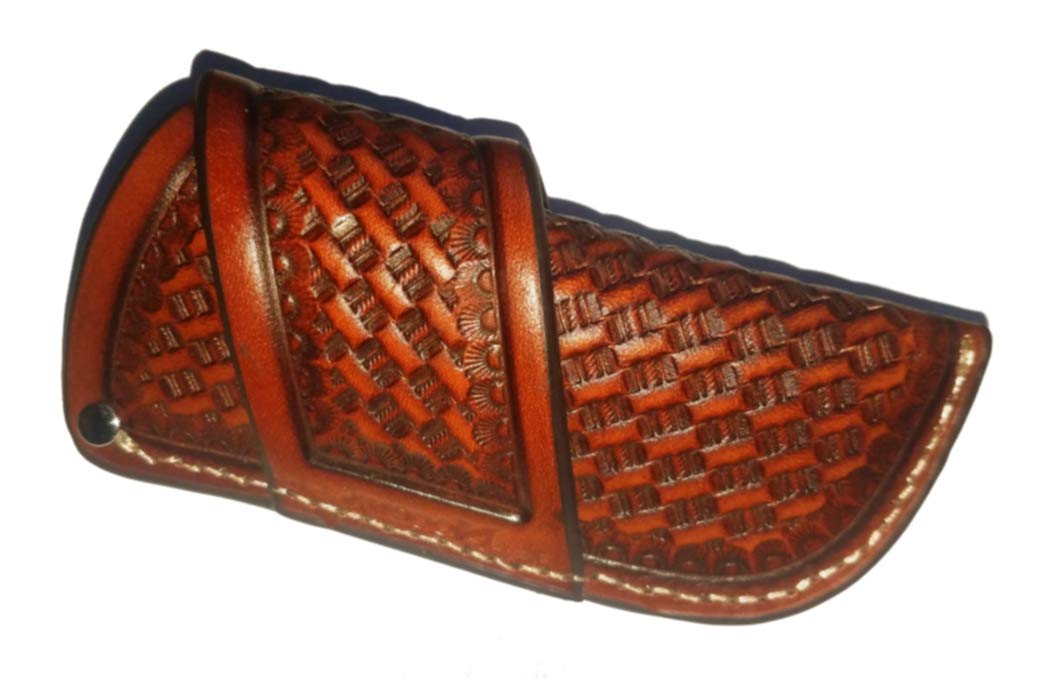 Custom Nocona Weave Texas Mason Side Draw Knife Sheath right side