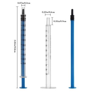 15 Pack of 20ml 10ml 5ml 3ml 1ml Syringe With Blunt Tip Needle And Cap Set - Ink Oil or Glue Applicator, Great for Refilling and Measuring Dispensing