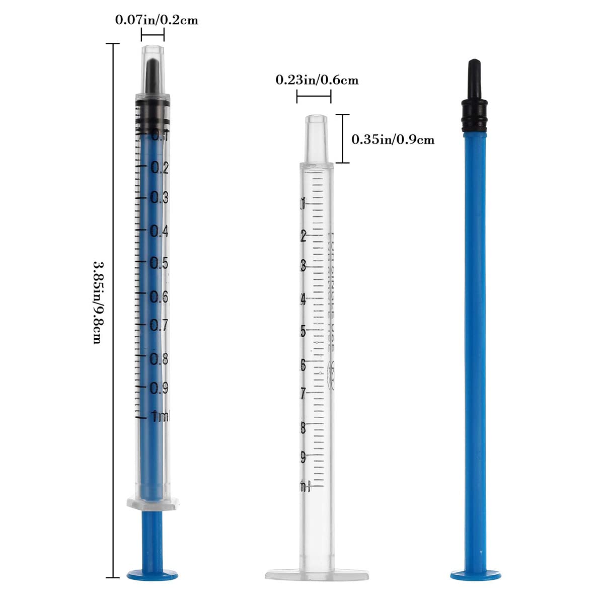 15 Pack of 20ml 10ml 5ml 3ml 1ml Syringe With Blunt Tip Needle And Cap Set - Ink Oil or Glue Applicator, Great for Refilling and Measuring Dispensing