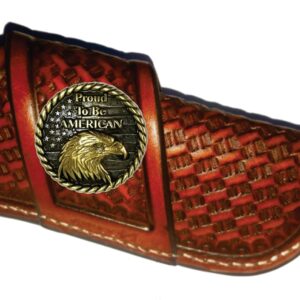 Custom Nocona Weave Proud American Side Draw Knife Sheath left side