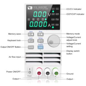 ITECH Variable DC Power Supply 60V/8A/180W Lab Bench Power Supply Adjustable with Memory Function CC & CV Coarse and Fine Adjustments IT6721