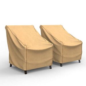 budge p1w01tnnw2-2pk stormblock savanna patio chair cover (2 pack) waterproof, durable, medium, tan