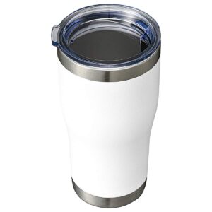 hasle outfitters 20 oz tumbler bulk, stainless steel tumblers with lid, vacuum insulated tumbler, double wall powder coated cup, coffee mugs, white, 1 pack