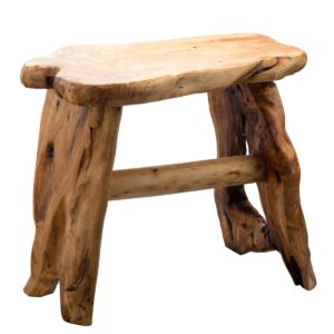 tj global natural edge cedar wood tree stump indoor/outdoor stool, garden bench, night stand, end table, plant stand - l20 x w11 x h17